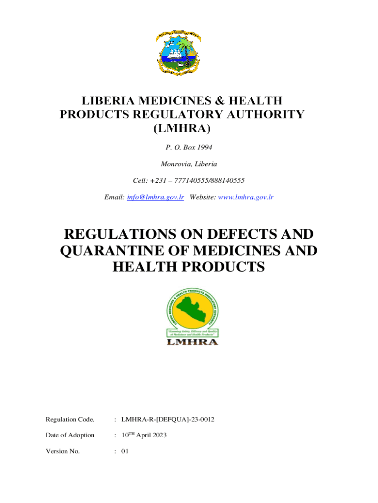 Fillable Online Clinical Research Regulation For Liberia - ClinRegs Fax ...