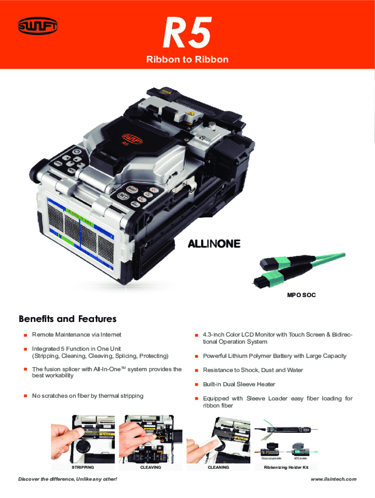 Fillable Online SWIFT KR12A Premium All-In-One Ribbon Fiber Splicer Fax ...