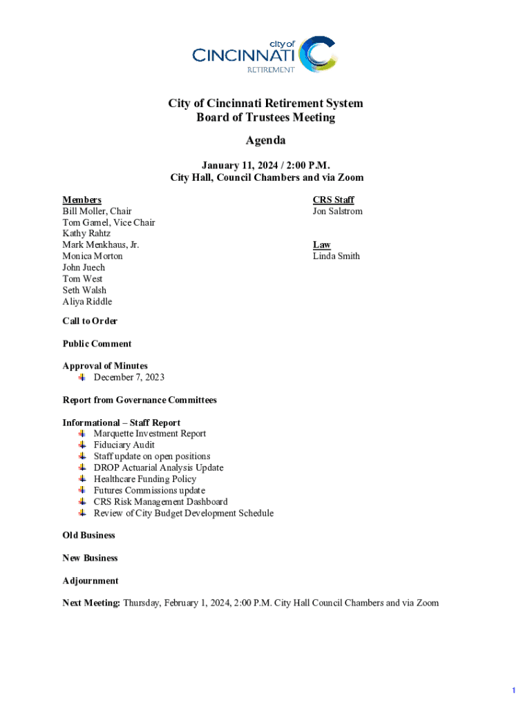 Fillable Online Bill Moller, City of Cincinnati Retirement System Fax ... Fillable Online Bill Moller, City of Cincinnati Retirement System Fax ...