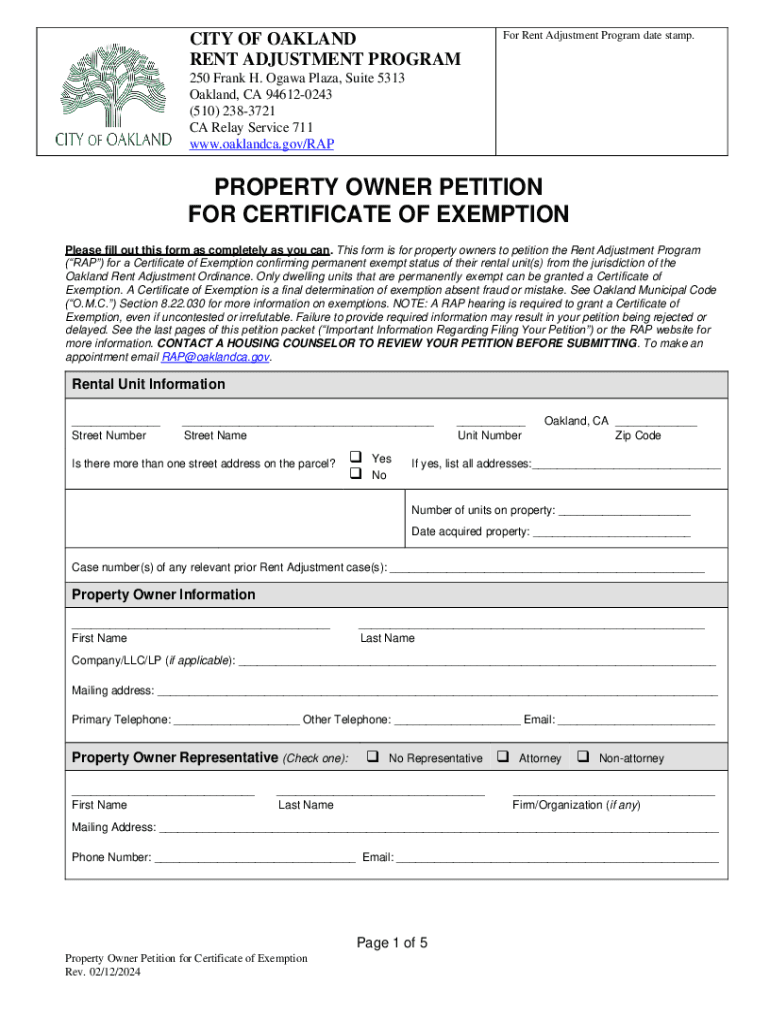 Fillable Online petition for determination of tenant protected status Fax Email Print - pdfFiller