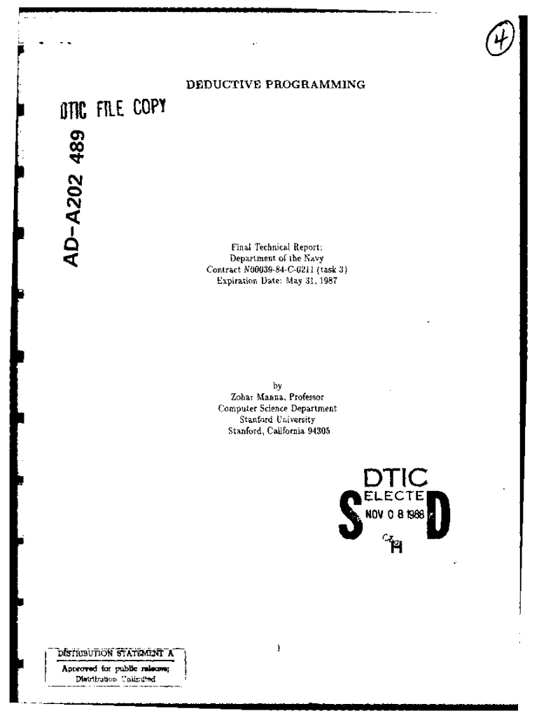 Fillable Online Deductive Programming. Our research concentrated on the following topics Special ...