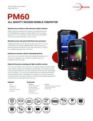 Fillable Online Brochure van Point Mobile PM60 Datasheet Fax Email Print - pdfFiller