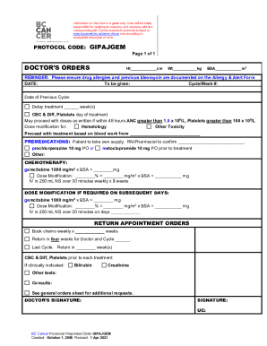 Fillable Online BC Cancer Protocol Summary for Adjuvant Chemotherapy ...