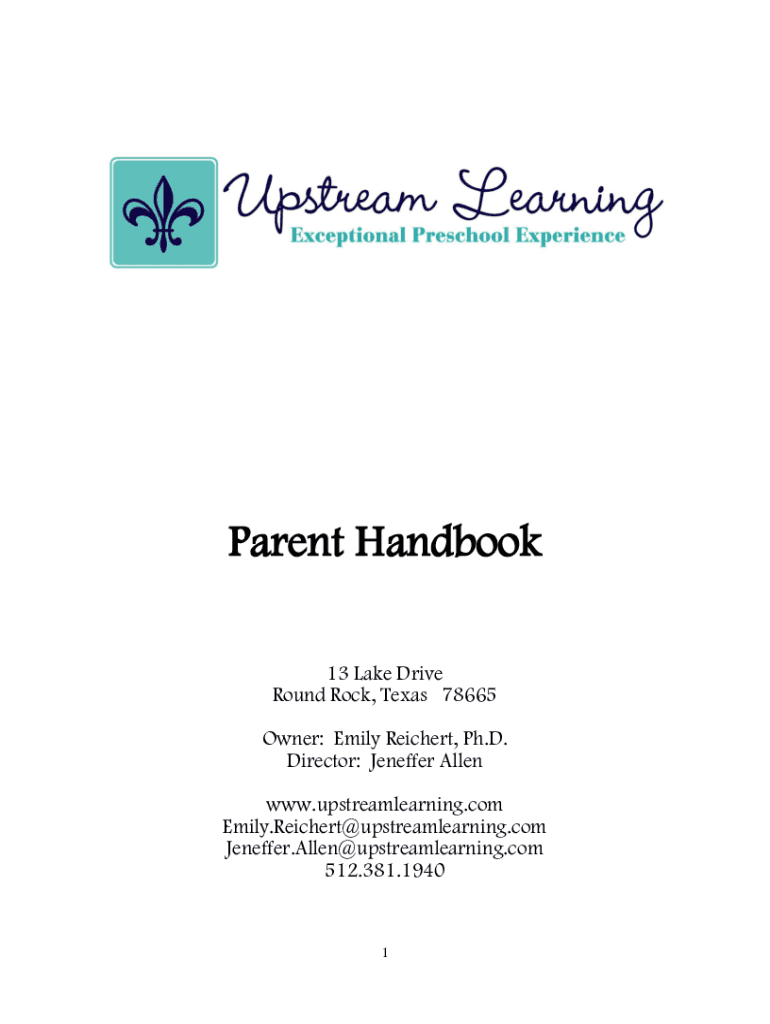 Parent Handbook - Preschool and Daycare Serving Round: Fill out & sign ...
