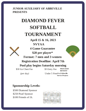 Tournament List Doc Template | pdfFiller