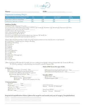 Fillable Online Depression Screening (PHQ2): Name Fax Email Print ...