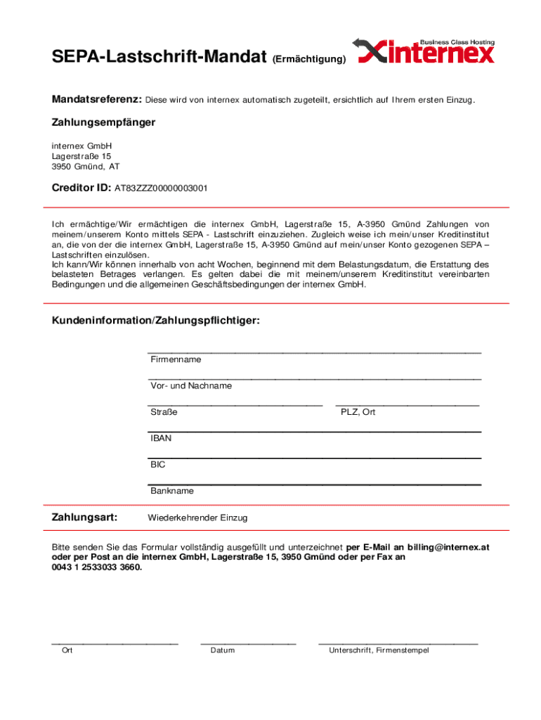 Ausfüllbar Online SEPA-Lastschriftmandat fr die KFZ-Steuer Fax Email ...