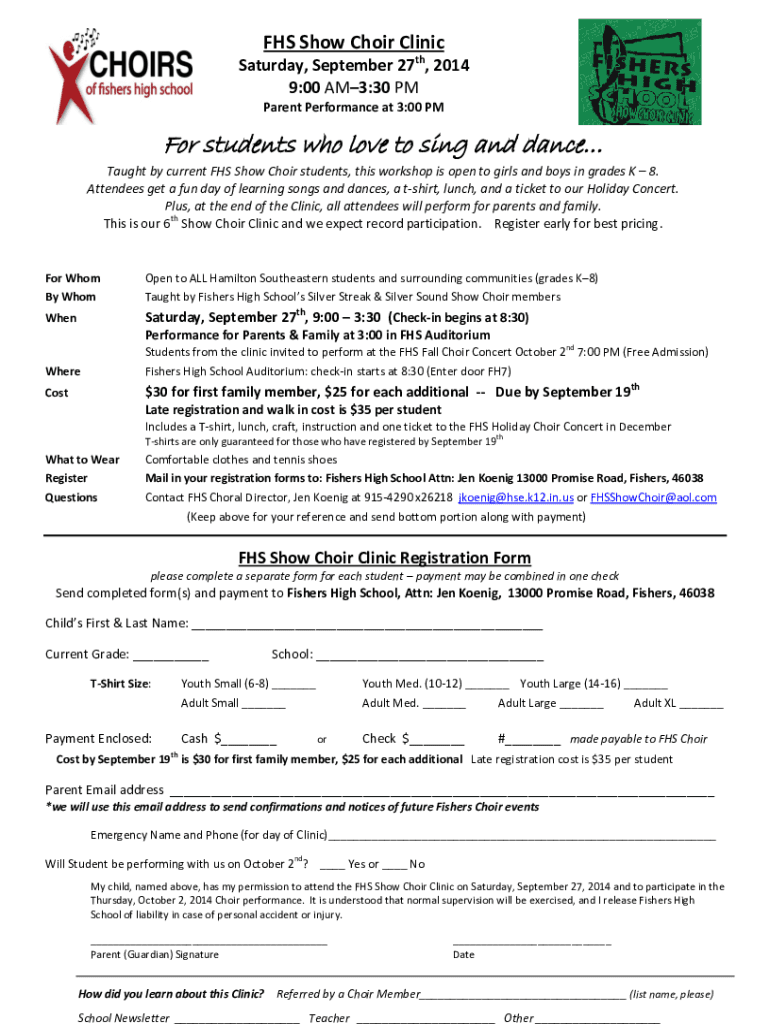 Fillable Online Farragut High School Choral Program - Choir Fax Email Print - pdfFiller