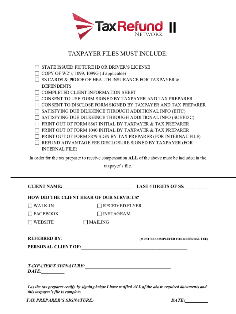 Fillable Online S&T Tax and Business Solutions LLC Client Intake Form ...