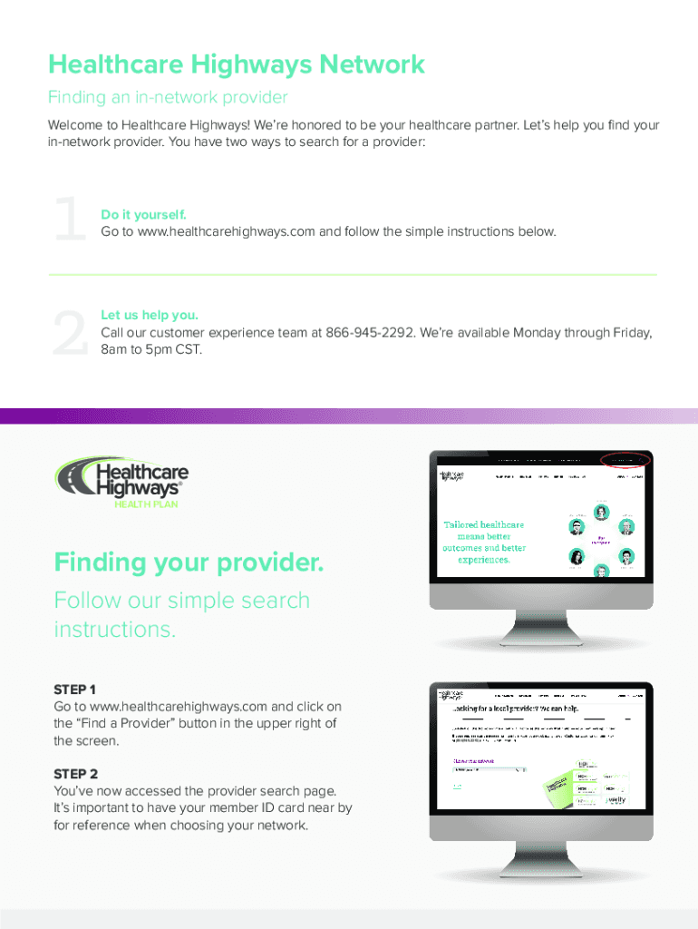 Fillable Online Healthcare Highways Health Plan Let's begin! Fax Email ...