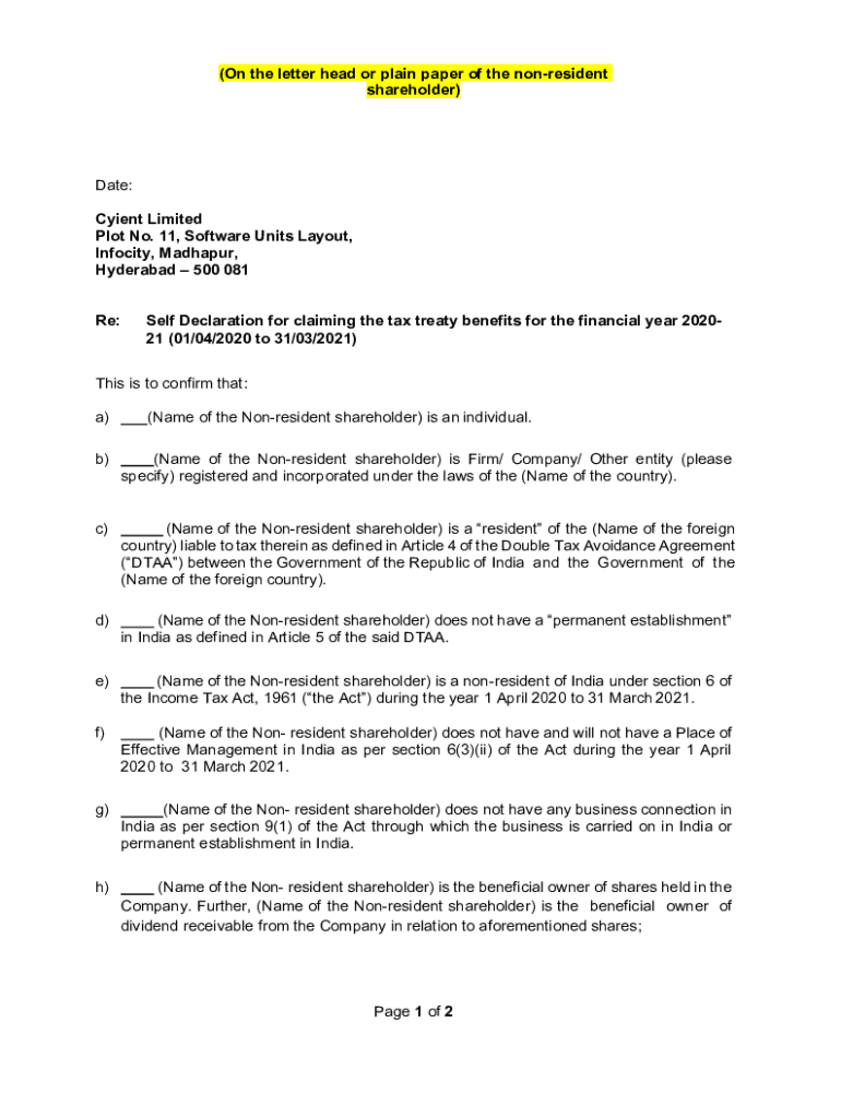 Fillable Online Shareholder Self declaration Form. ... Fax Email Print ...
