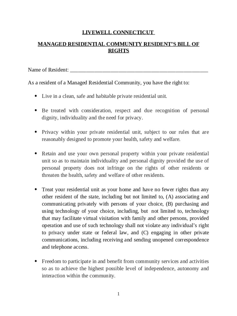 Section 19a-697 - Resident's bill of rights, Conn. Gen. Stat. ... Doc ...