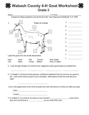 Fillable Online extension purdue 4-h goat worksheet Fax Email Print ...