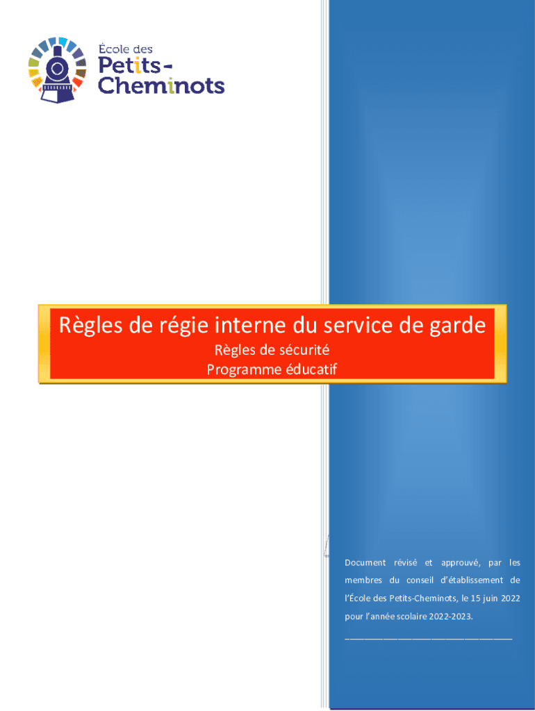 Remplissable En Ligne RGLES DE RGIE INTERNE ET PROGRAMME DUCATIF Fax Email Imprimer - pdfFiller