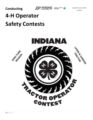 Fillable Online extension purdue 4-H Project Tractor and Mower Safety ...