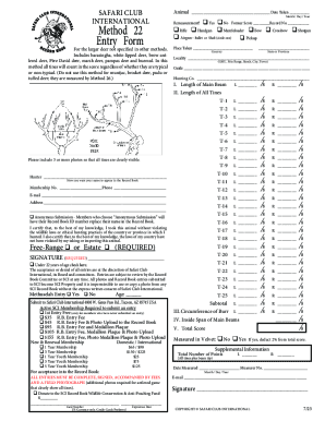 Fillable Online METHOD 22 ENTRy FORM Fax Email Print - pdfFiller