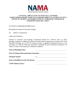 Fillable Online Sample Template and Checklist for Municipal Advisor ...