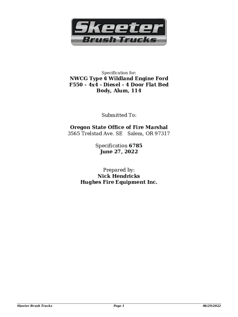 Fillable Online Type 6 Wildland EngineFire & Emergency Services Fax ...
