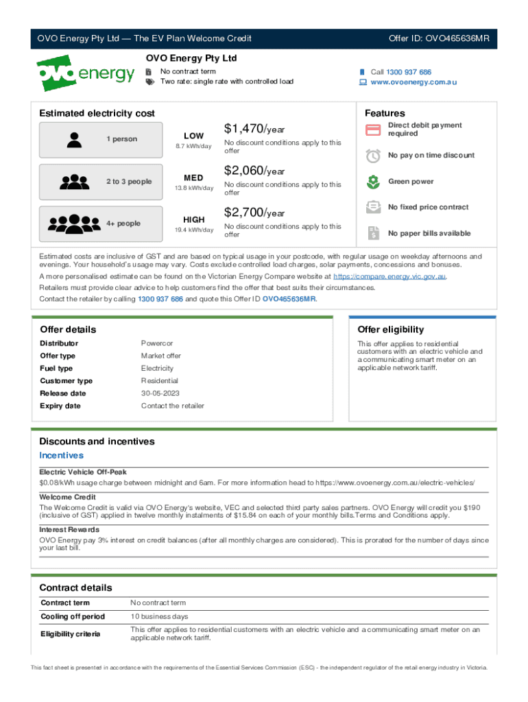 Fillable Online Best OVO Energy tariff / plan for charging my electric ...