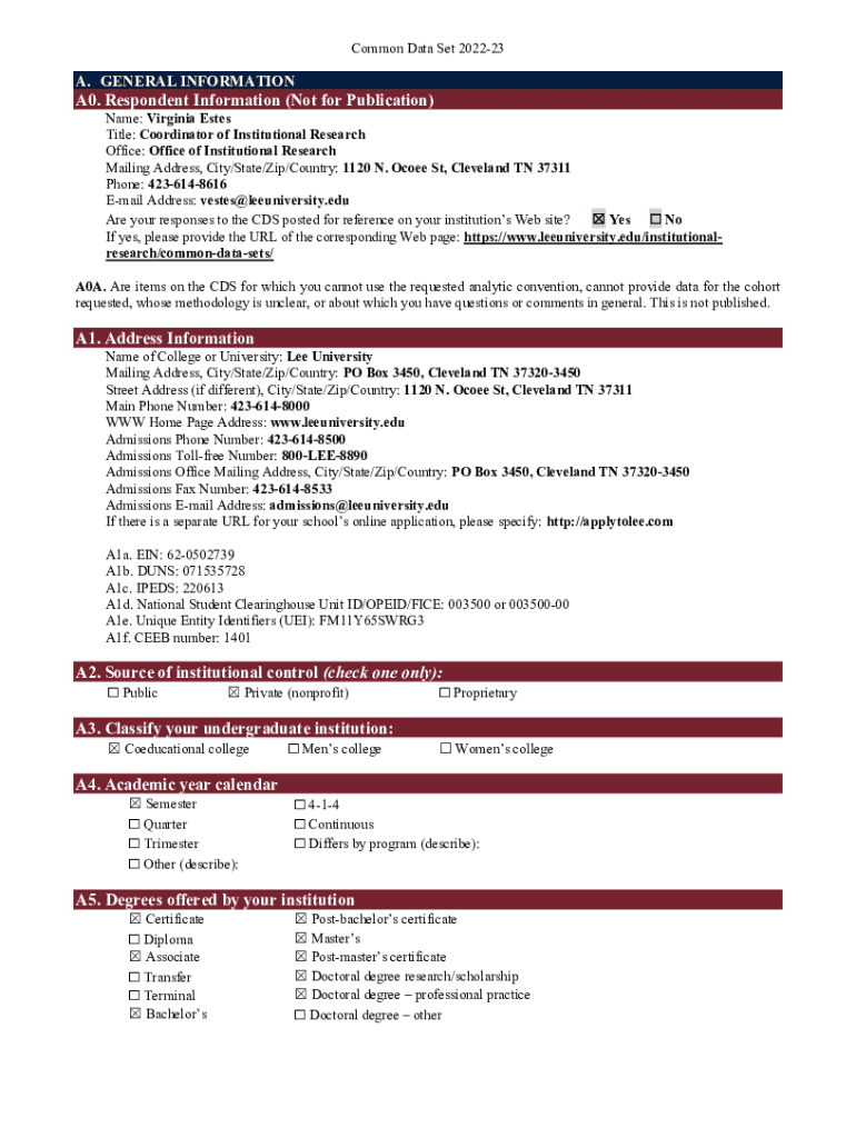 Fillable Online Common Data Set Clemson - Common Data SetOffice of ...