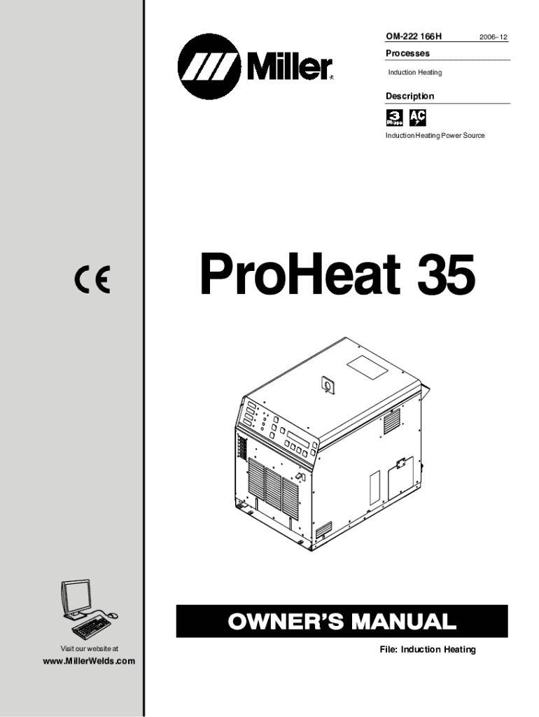 Fillable Online Miller ProHeat 35 Air-Cooled Induction Heater Fax Email ...