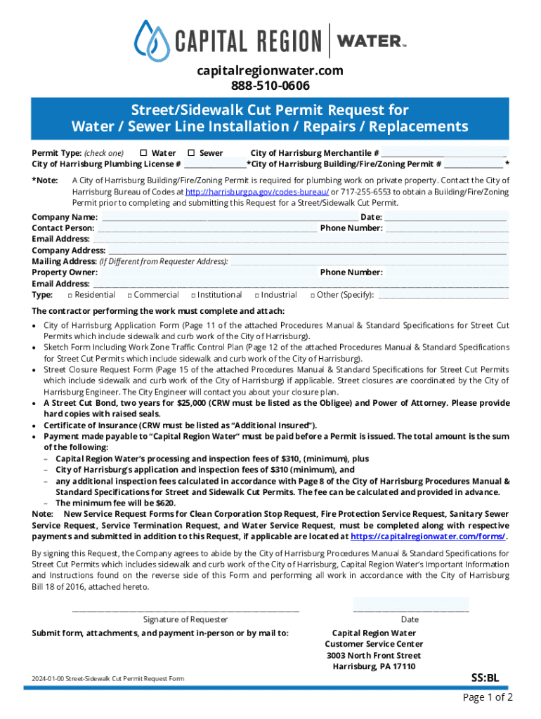 Fillable Online Sanitary Sewer Service Request Fax Email Print - pdfFiller