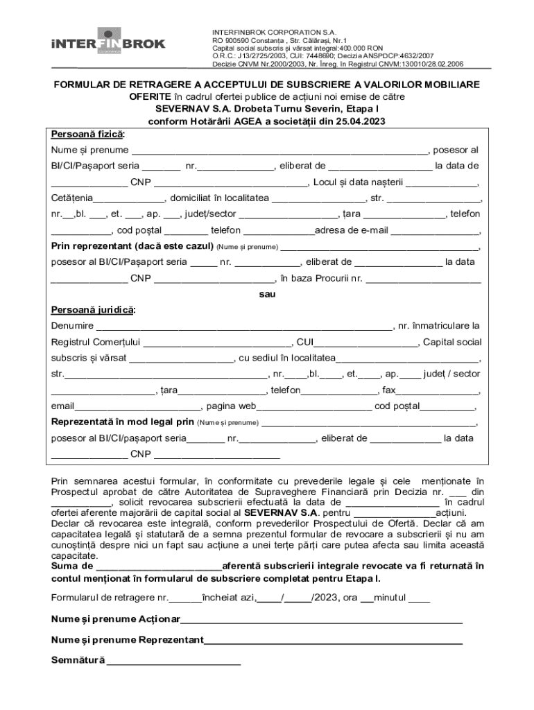 Fillable Online formular-retragere-accept-subscriere- ... Fax Email Print - pdfFiller