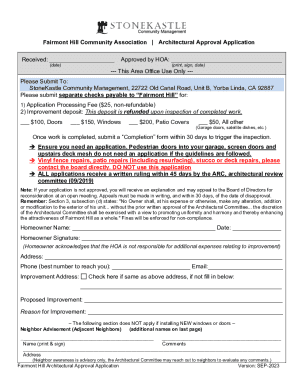 Fillable Online Fairmont Hill Community AssociationArchitectural ...