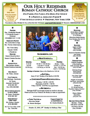 Fillable Online ONE PARISH, ONE FAMILY, ONE BODY, ONE CHURCH Fax Email ...