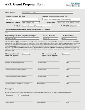 Fillable Online ARC Grant Proposal Form Fax Email Print - pdfFiller