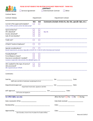Fillable Online Contract Routing Cover Sheet 12 18 12 Fax Email Print ...