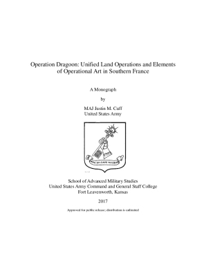 Fillable Online The Theory of Operational Art and Unified Land ...