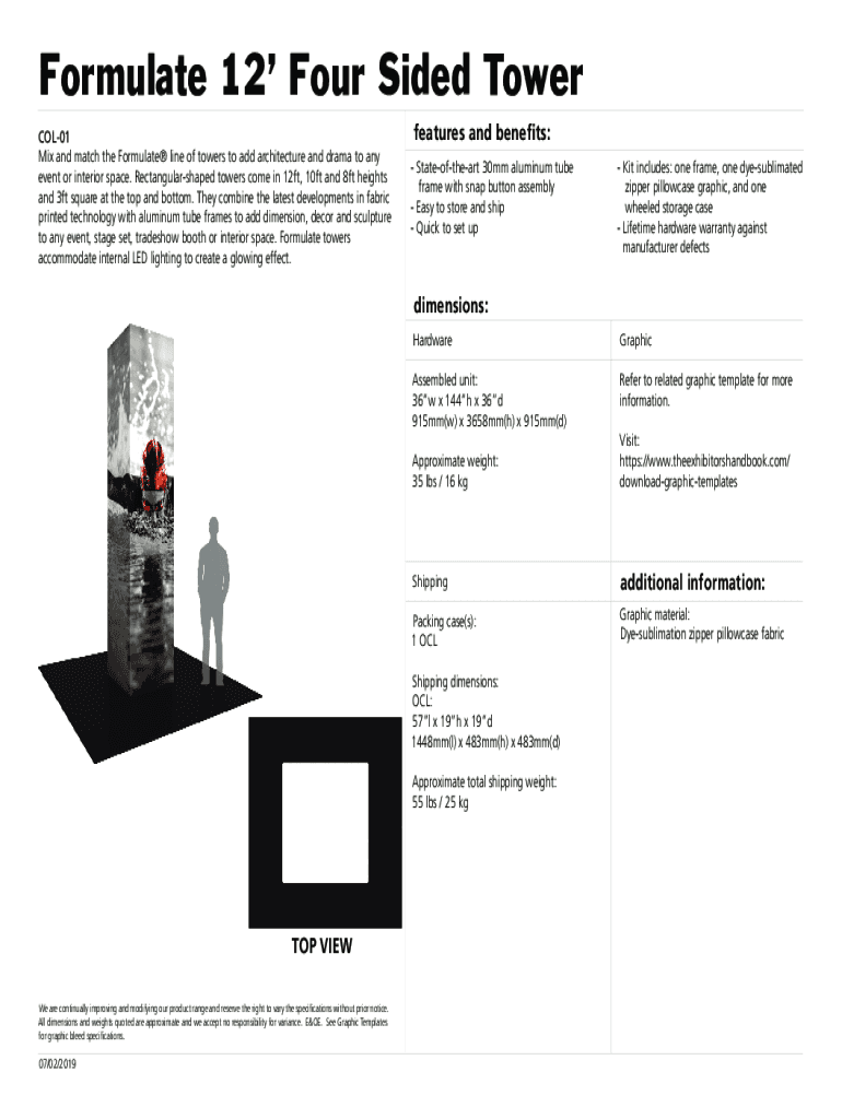 Fillable Online 12Ft Tall Tower 01 Tension Fabric Formulate Exhibit ...
