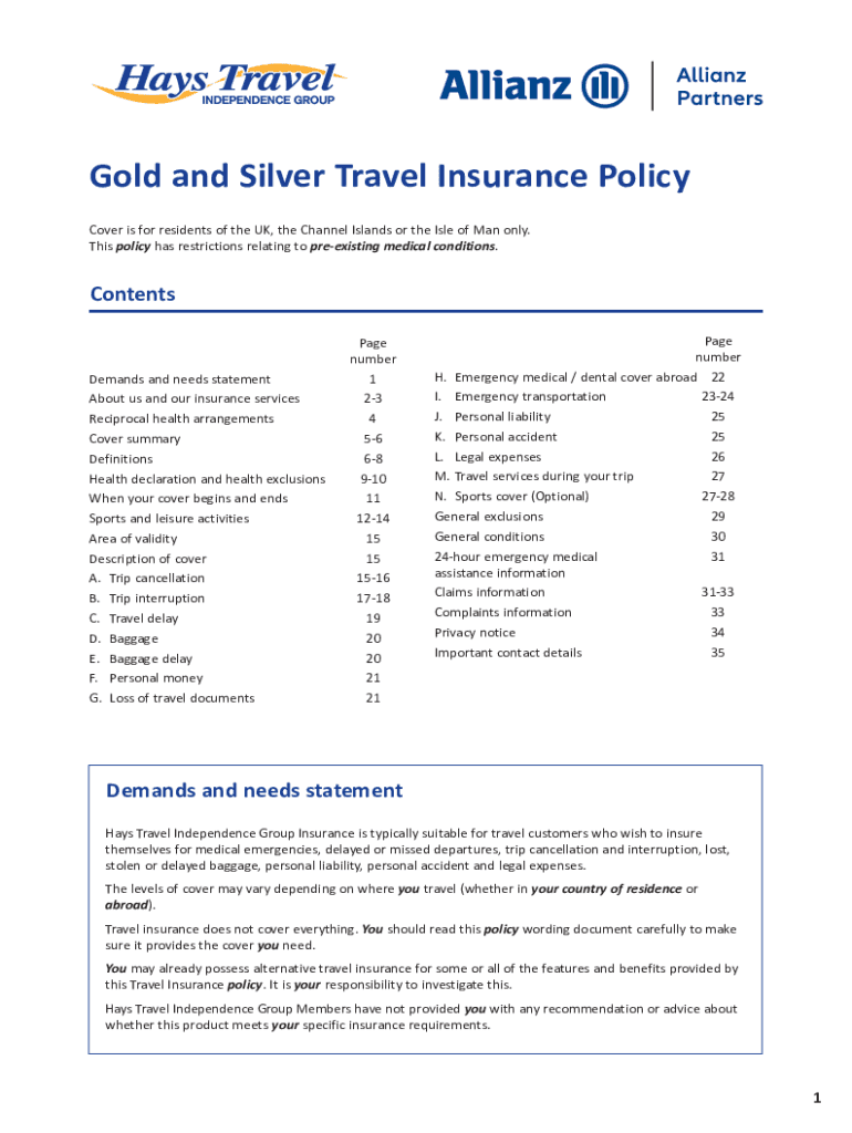 Fillable Online What countries are covered on a Coverwise travel policy ...
