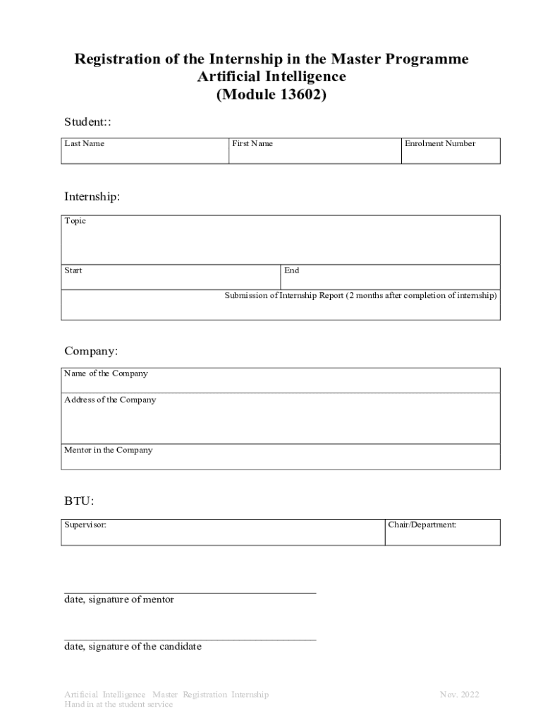 Fillable Online www-docs b-tu INTERNSHIP COMPLETION CERTIFICATE (AI-ML ...
