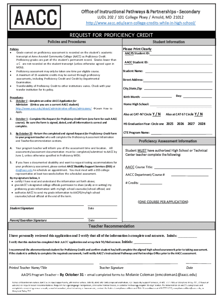 Fillable Online Earn College Credits While in High School Fax Email ...