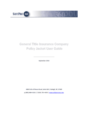 Fillable Online General Title Insurance Company Policy Jacket User ...