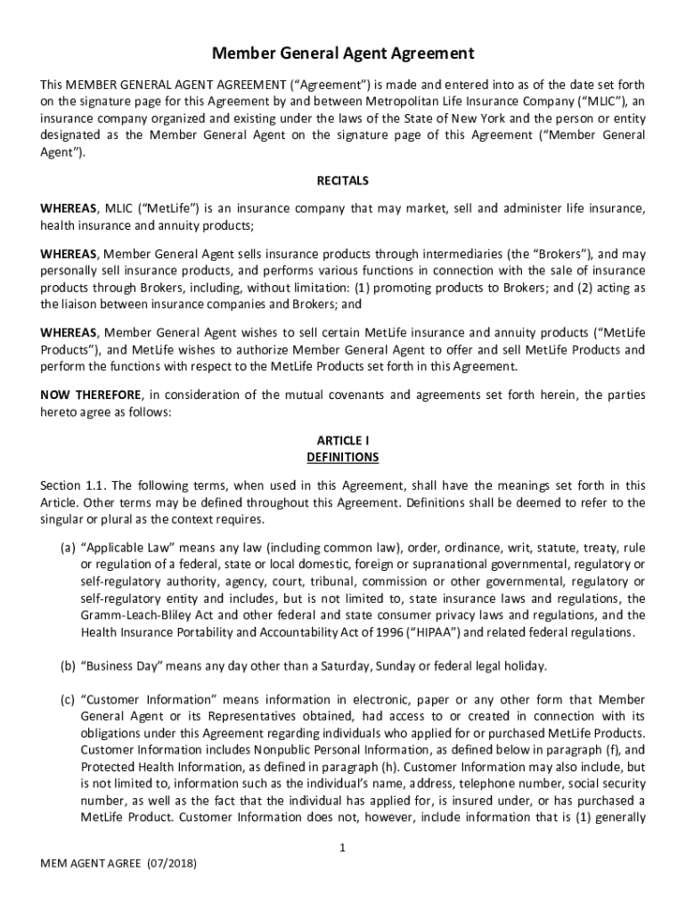 Fillable Online Managing General Agency Agreement Fax Email Print - pdfFiller