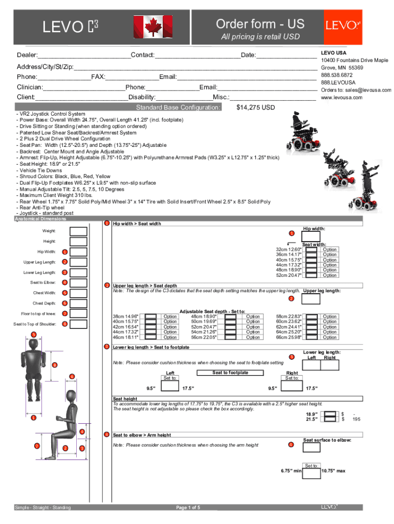 Fillable Online US - LEVO Standing Wheelchairs Fax Email Print - pdfFiller
