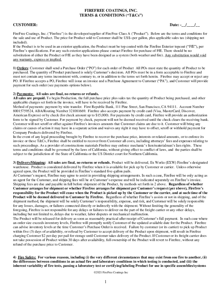 Fillable Online FfA Terms and Conditions for FfA Fax Email Print ...