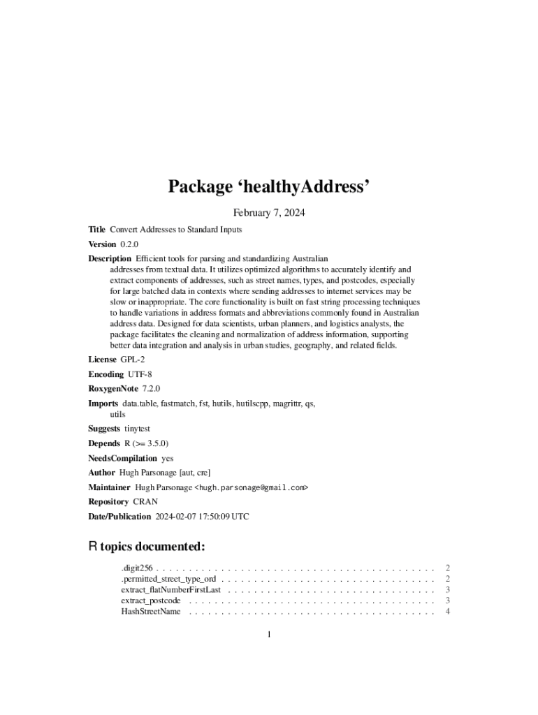 Fillable Online cran r-project How to Standardize Address Data: Top 6 Methods, Tools, & ... Fax ...