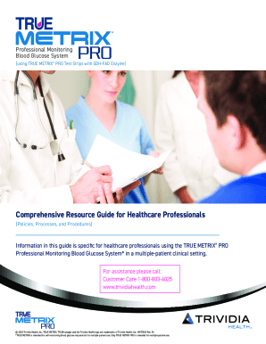 Fillable Online Self Monitoring Blood Glucose System TRUE METRIX PRO ...