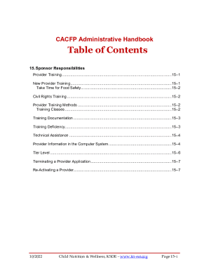 Fillable Online Care Food Program (CACFP) Annual Training Fax Email ...