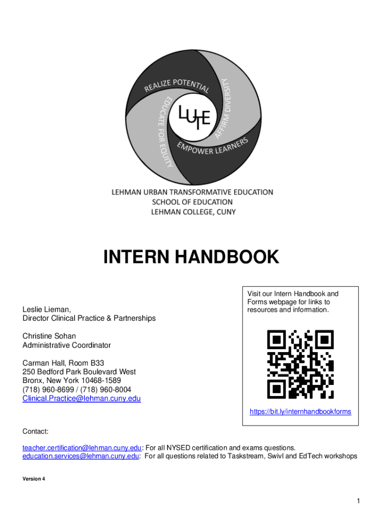 Fillable Online TEACHING INTERN HANDBOOKLehman College Fax Email Print - pdfFiller