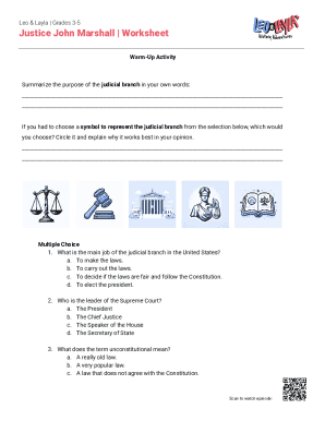 Fillable Online Justice John MarshallWorksheet Fax Email Print - pdfFiller