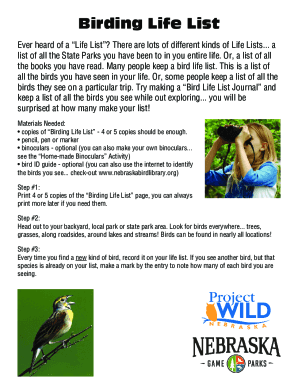 Fillable Online Fulfill your Virginia Birding Life List - State Parks ...