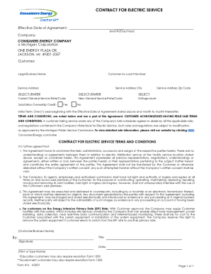 Fillable Online I. Consumers Energy - Contract Agreement.pdf Fax Email ...