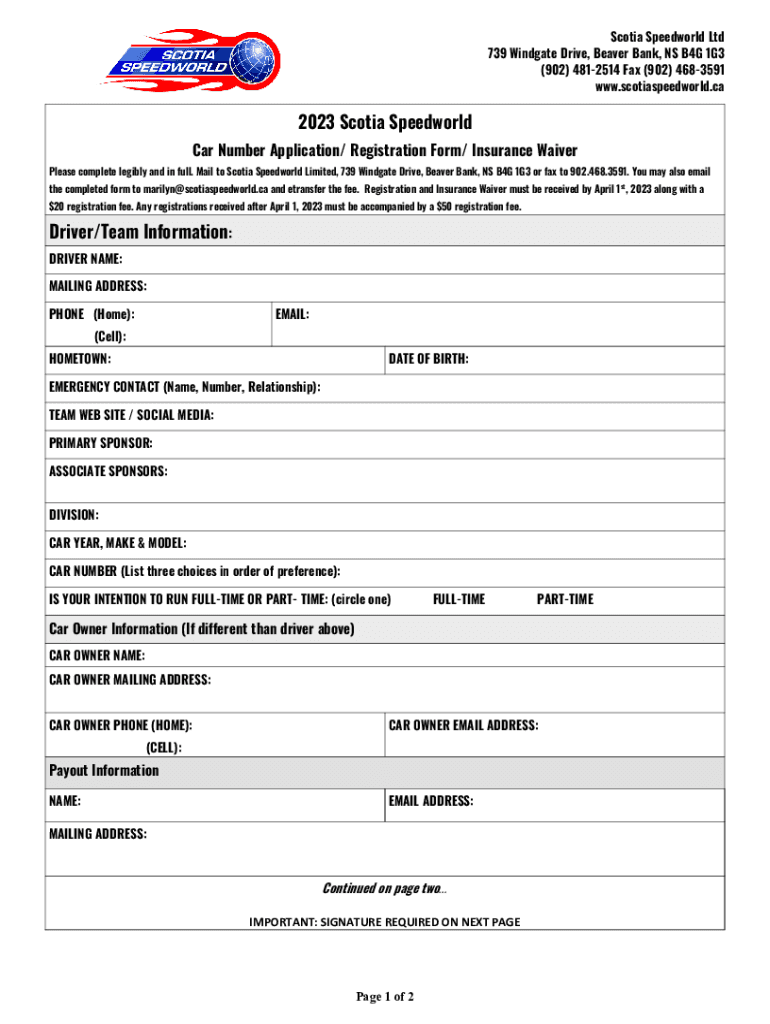 Fillable Online Scotia Speedworld Powered By CKG Elevator Fax Email ...