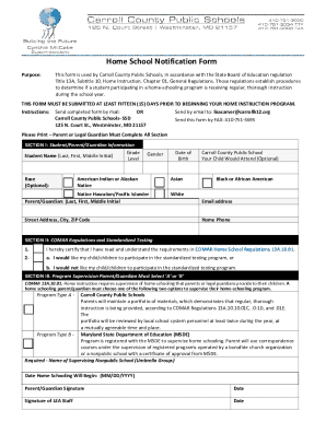 Fillable Online Interactive Home Schooling Notification Form.pdf Fax Email Print - pdfFiller