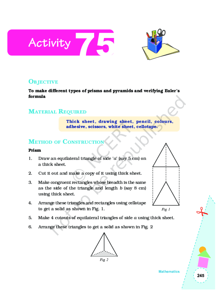 Fillable Online ncert nic How to verify Euler's formula for Prisms and ...